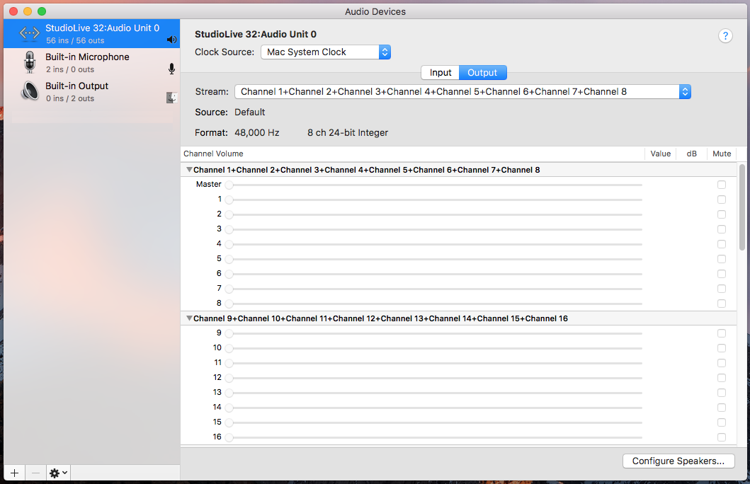 Using AVB with a StudioLive Series III mixer with Mac Core-Audio ...