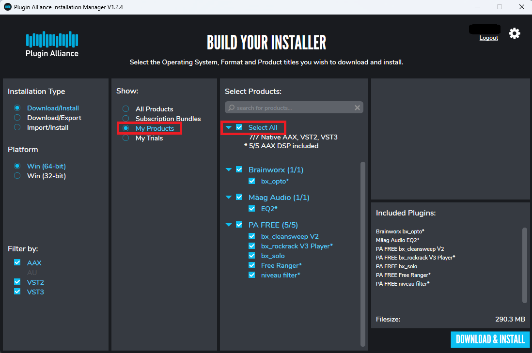 Installing the Plugin Alliance - Brainworx bx_opto, SPL Attacker, Maag Audio EQ2 that come with ...