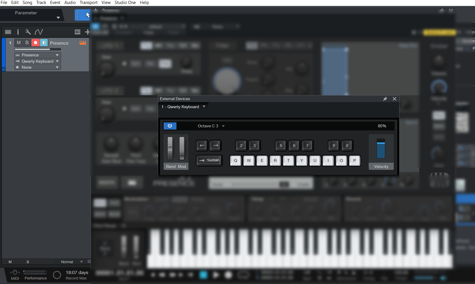Studio One Pro 7: Setup The QWERTY Keyboard As A MIDI Keyboard ...