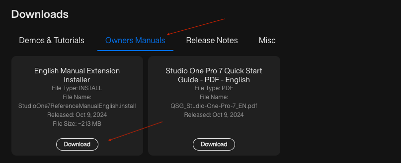 [8a] Studio One Pro 7: Where Else Can I Find the Studio One Pro 7 Manual? – Knowledge Base ...