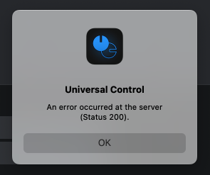 Why am I getting a Code 100 or 200 error on Universal Control ...
